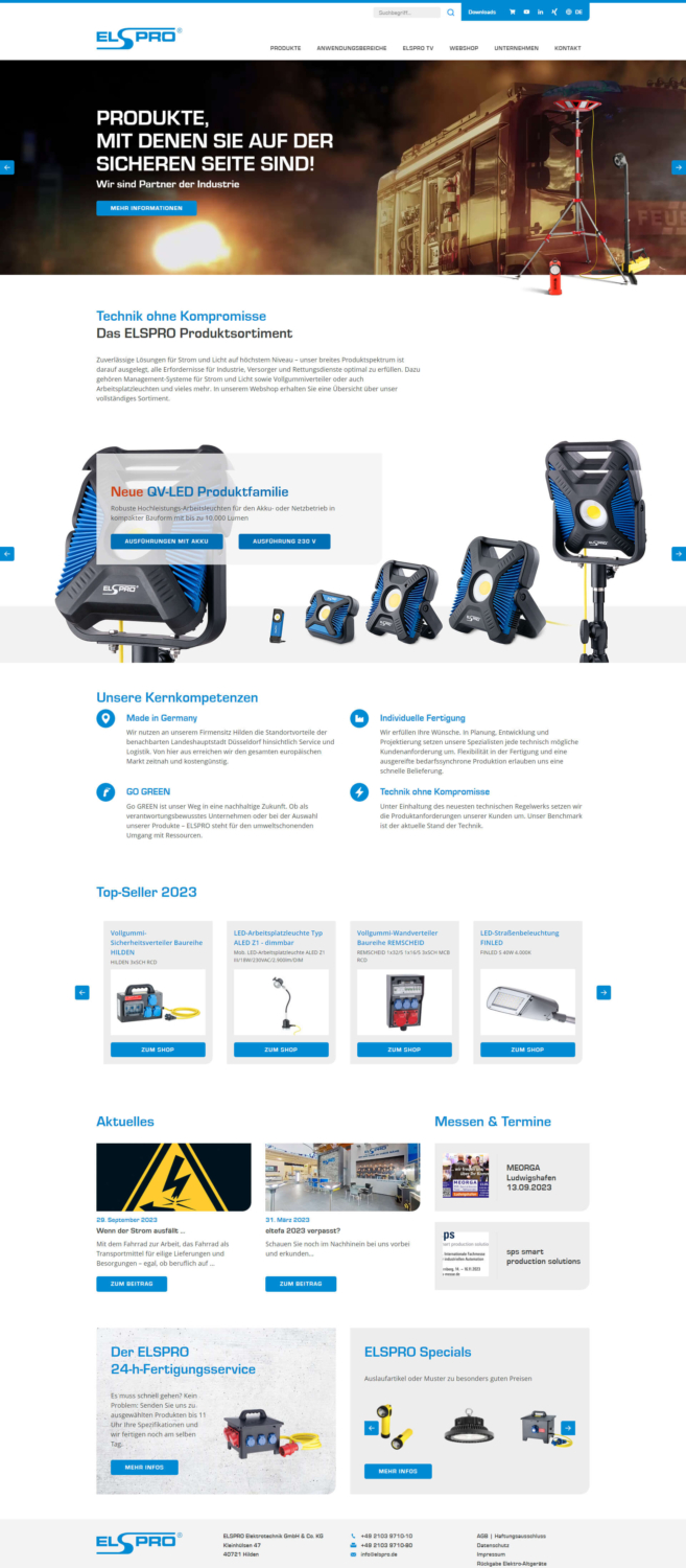 Marketing-Agentur Referenz: ELSPRO (neu) - PixelProduction